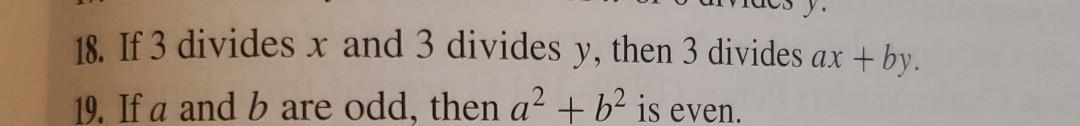 Solved 18. If 3 divides x and 3 divides y, then 3 divides ax | Chegg.com