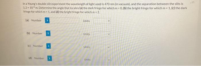 Solved In a Young's double-slit experiment the wavelength of | Chegg.com