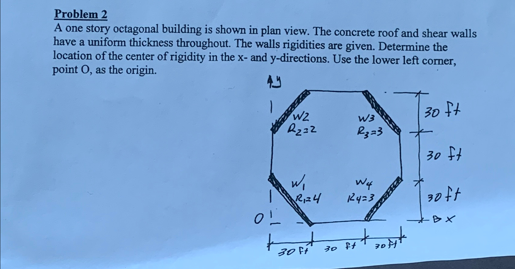 Solved Problem 2A one story octagonal building is shown in | Chegg.com