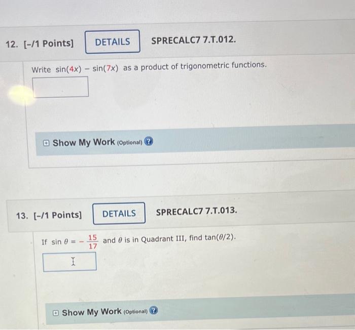 Solved Write sin(4x)−sin(7x) as a product of trigonometric | Chegg.com