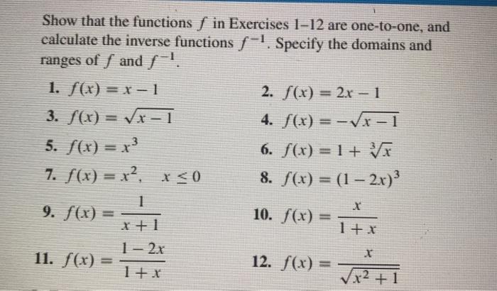 Solved Show that the functions f in Exercises 1-12 are | Chegg.com