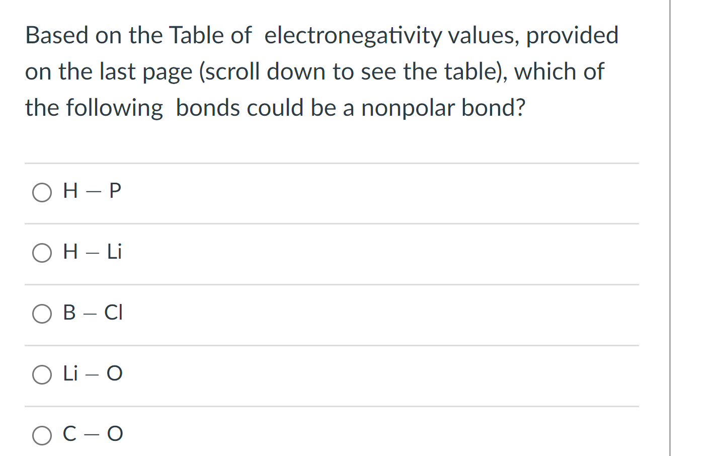 Solved Based on the Table of electronegativity values, | Chegg.com