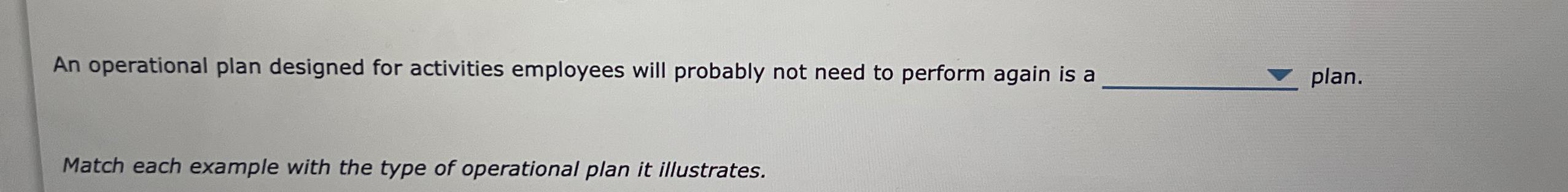 Solved An operational plan designed for activities employees | Chegg.com