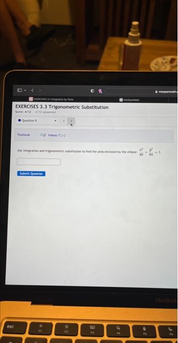 Solved EXERCISES 3.3 Trigonometric Substitution equition % | Chegg.com