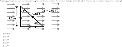 Solved The triangular loop in the figure lies in a uniform | Chegg.com