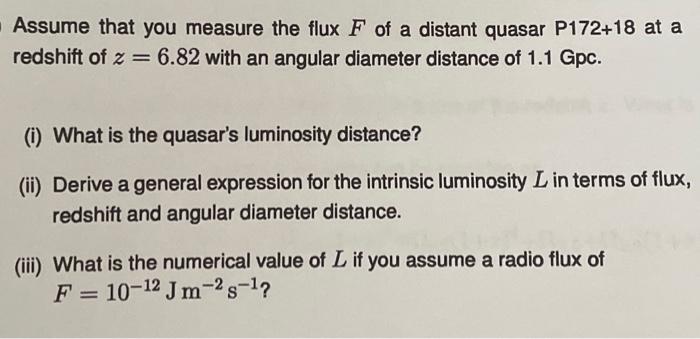 Solved Assume that you measure the flux \\( F \\) of a | Chegg.com