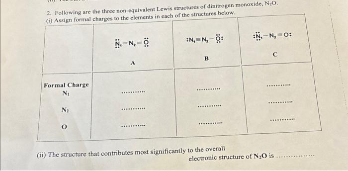 Solved 2. Following are the three non-equivalent Lewis | Chegg.com