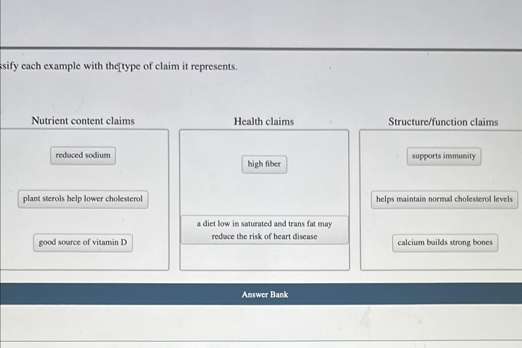 Solved sify each example with thertype of claim it | Chegg.com