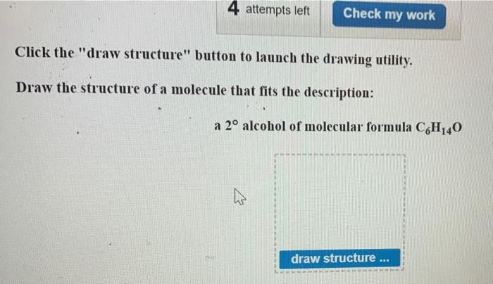 Solved 4 attempts left Check my work Click the "draw | Chegg.com