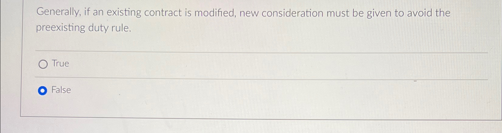 Solved Generally, if an existing contract is modified, new | Chegg.com