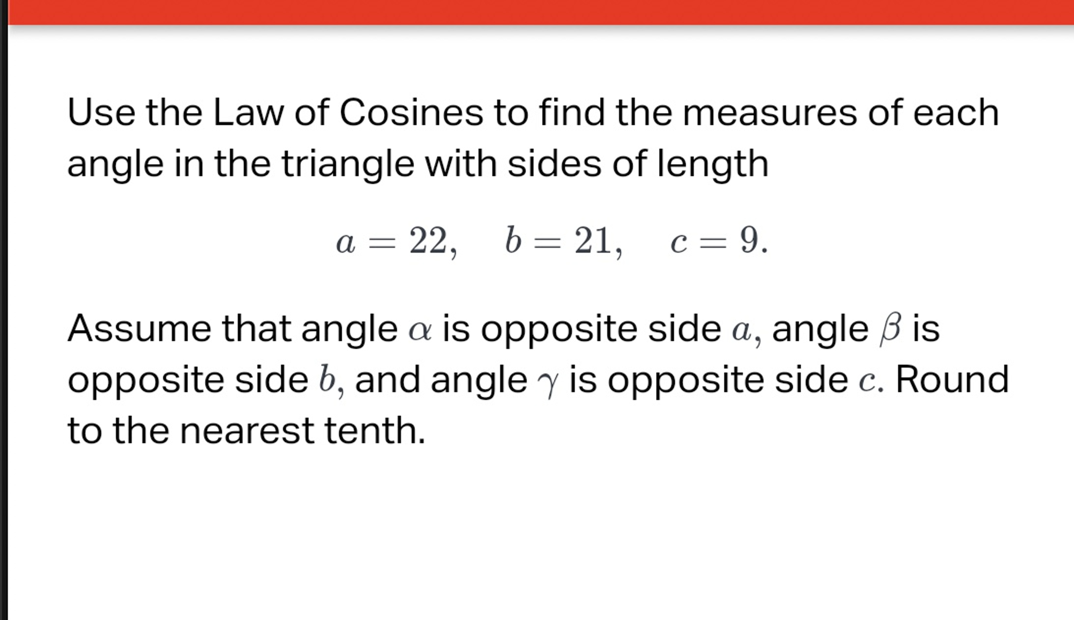 Solved Use the Law of Cosines to find the measures of | Chegg.com