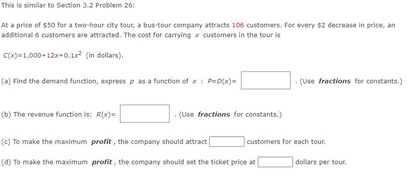 This is similar to Section 3.2 ﻿Problem 26:At a price | Chegg.com
