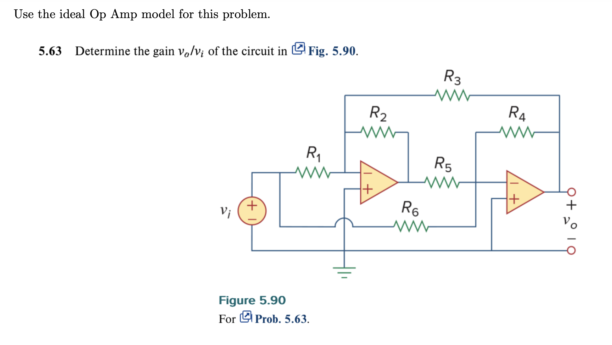 Solved 9 ﻿Cascading Op Amps Use the ideal Op Amp model for | Chegg.com