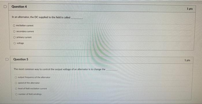 Solved The device that provides rotation for an alternator | Chegg.com