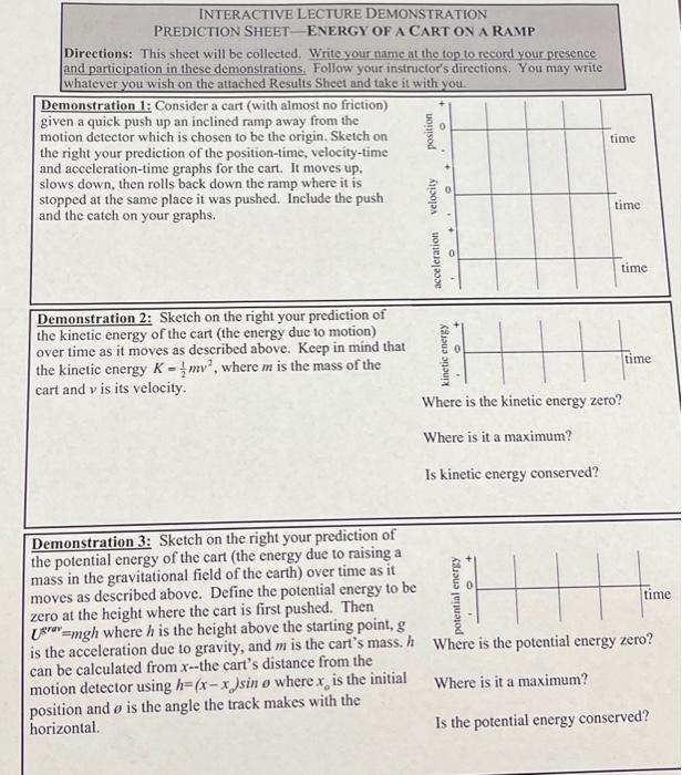 Solved INTERACTIVE LECTURE DEMONSTRATION PREDICTION | Chegg.com