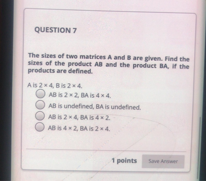 Solved QUESTION 1 If A is a 4x4 lower triangular matrix with | Chegg.com