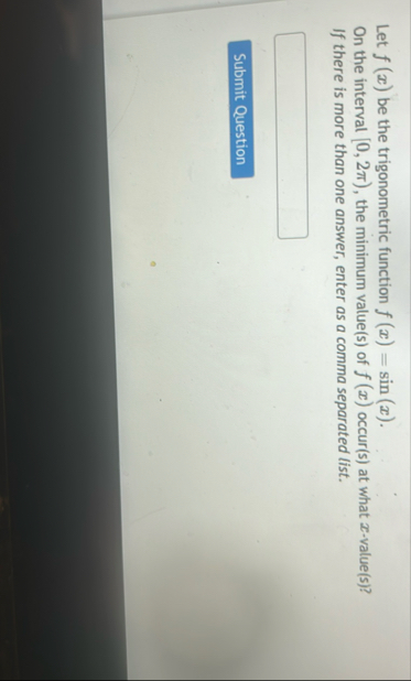 Solved Let F X ﻿be The Trigonometric Function