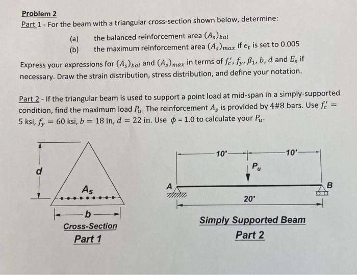 Solved Problem 2 Part 1 - For the beam with a triangular | Chegg.com