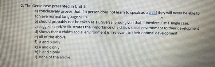 2. The Genie case presented in Unit 1… a) | Chegg.com