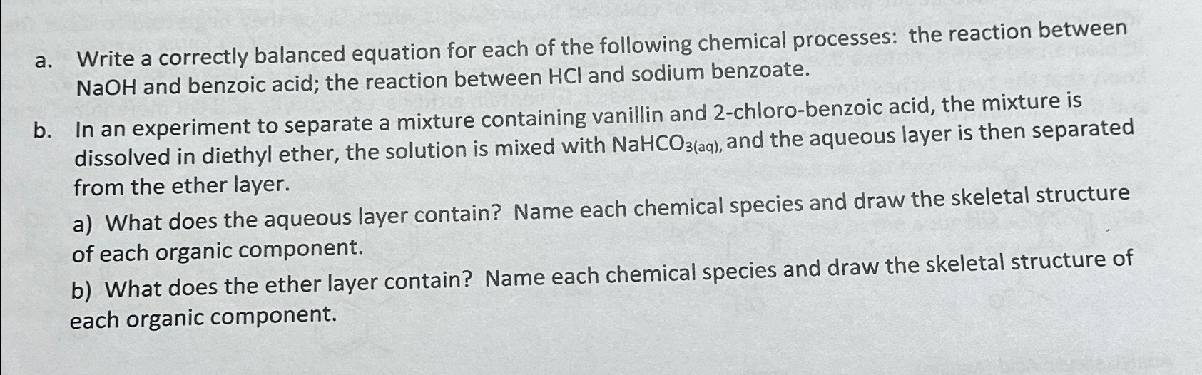 Solved a. ﻿Write a correctly balanced equation for each of | Chegg.com