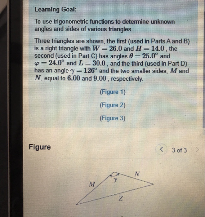Solved Learning Goal: To use trigonometric functions to | Chegg.com