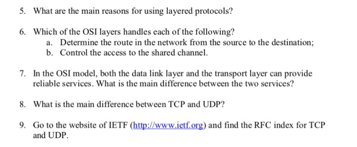 Solved 5. What are the main reasons for using layered | Chegg.com