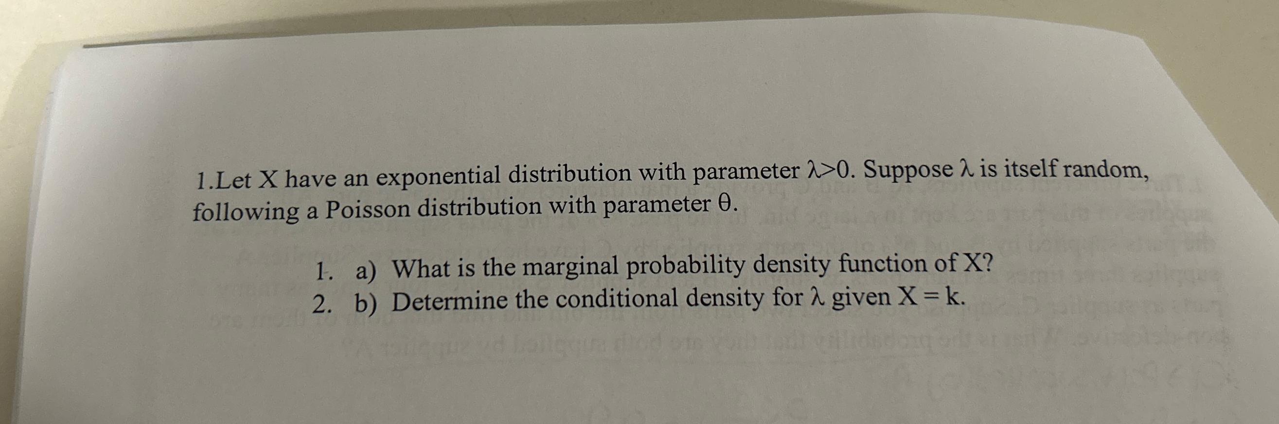 1.Let x ﻿have an exponential distribution with | Chegg.com