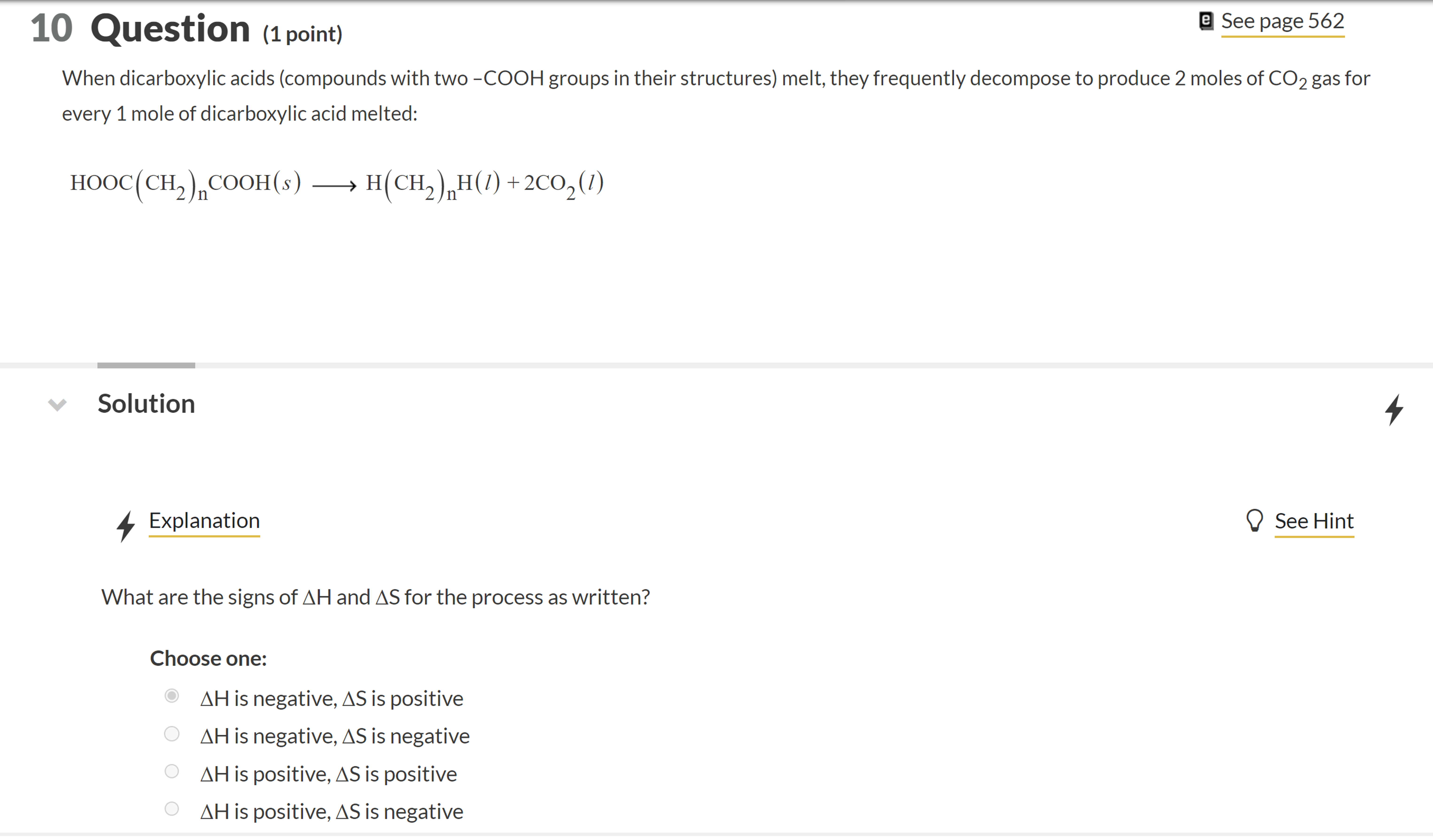 Solved 10 ﻿Question (1 ﻿point)When dicarboxylic acids | Chegg.com