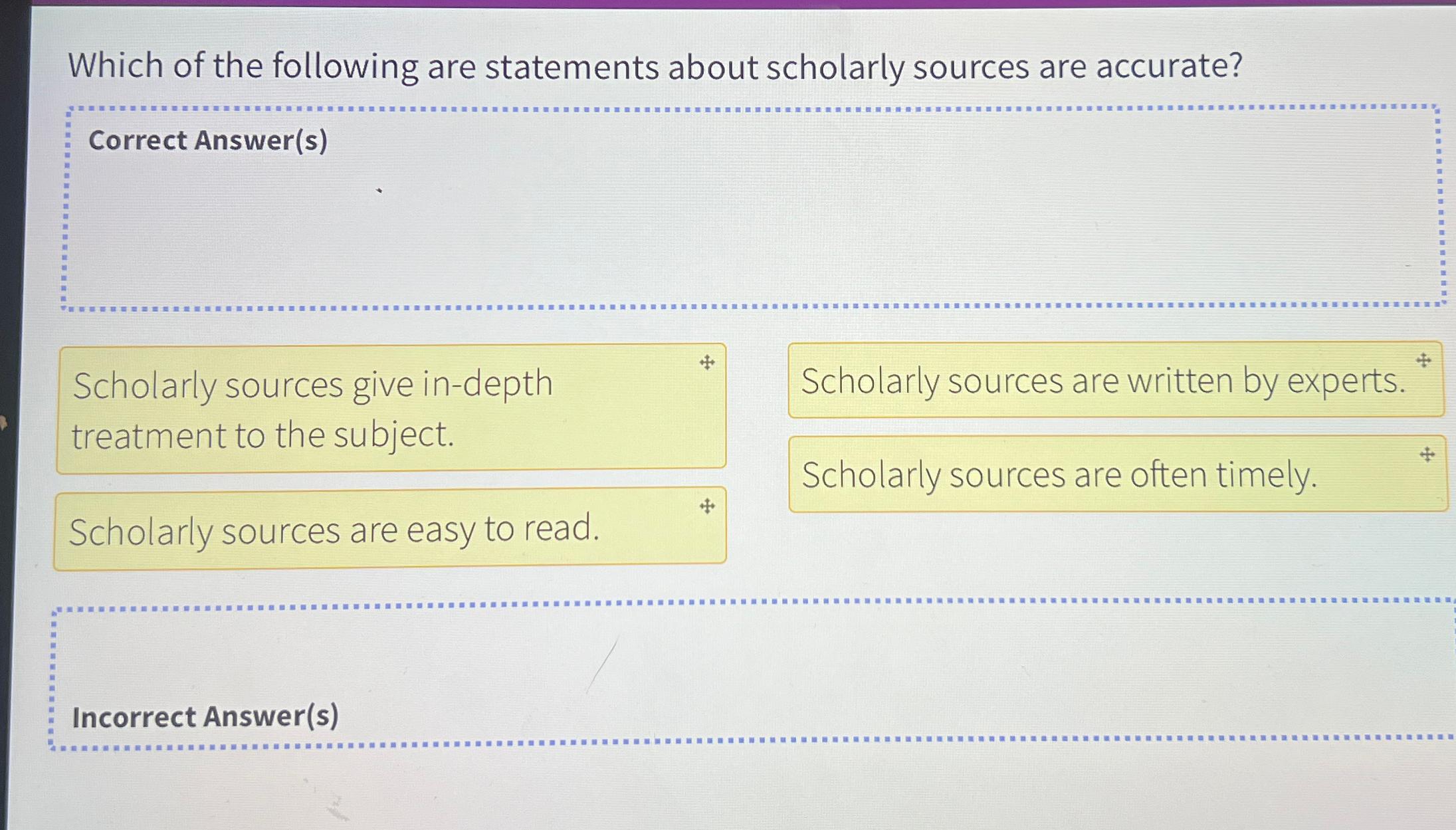 Which of the following are statements about scholarly | Chegg.com