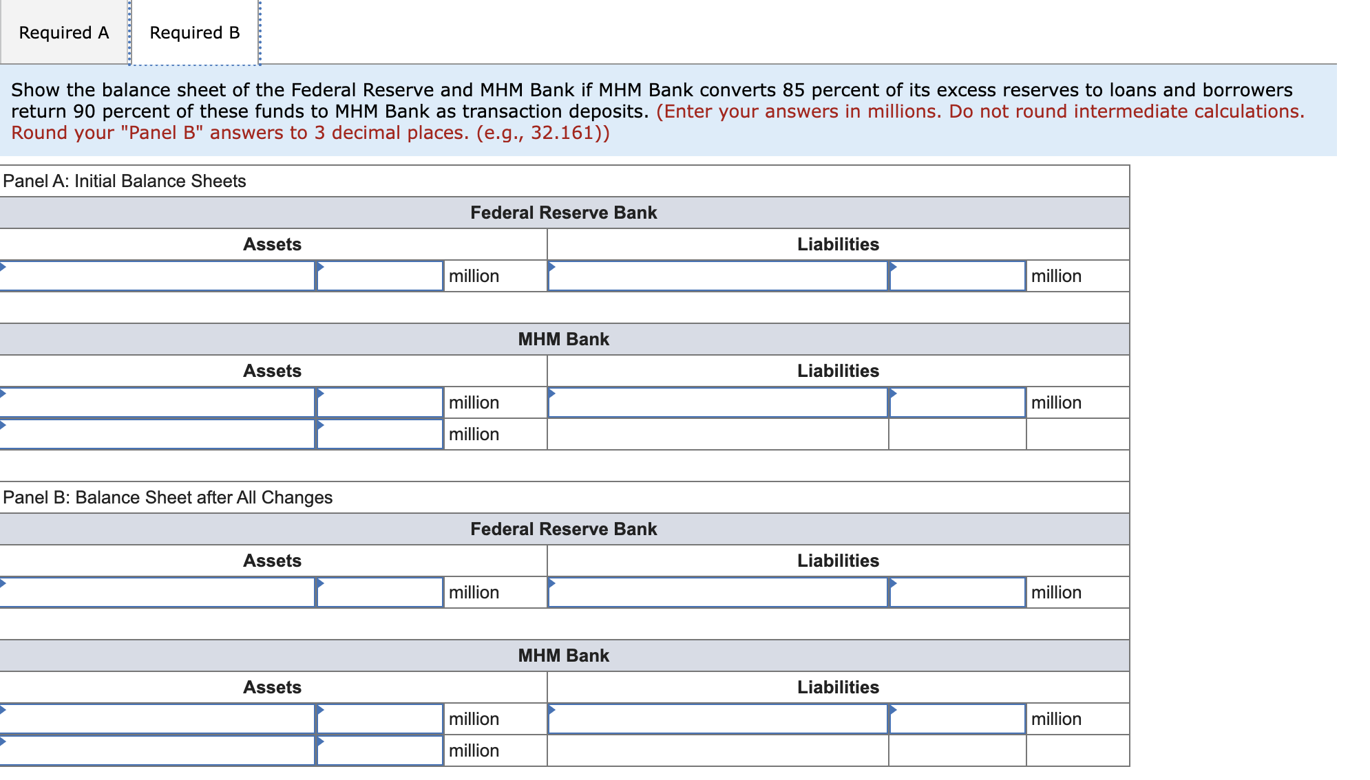 Solved Show the balance sheet of the Federal Reserve and MHM | Chegg.com