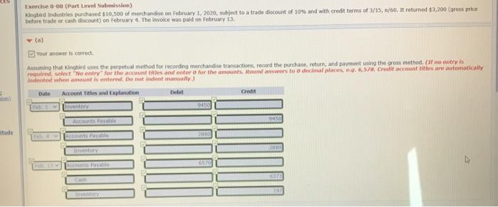 Solved Exercise 1-03 (Part Level Sobmission) Kingbird | Chegg.com