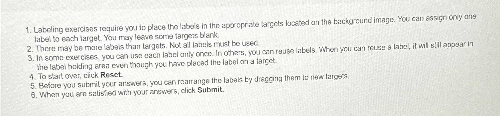 Solved Labeling exercises require you to place the labels in | Chegg.com