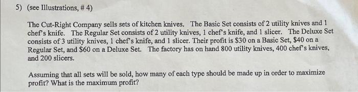 Production-Knives The Cut-Right Company sells sets | Chegg.com