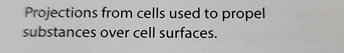 Solved Projections from cells used to propel substances over | Chegg.com