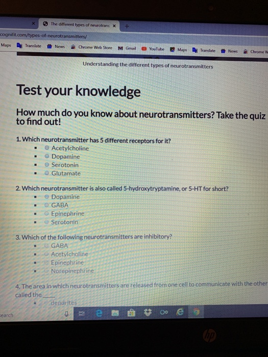 Solved The different types of neurotrans X | Chegg.com