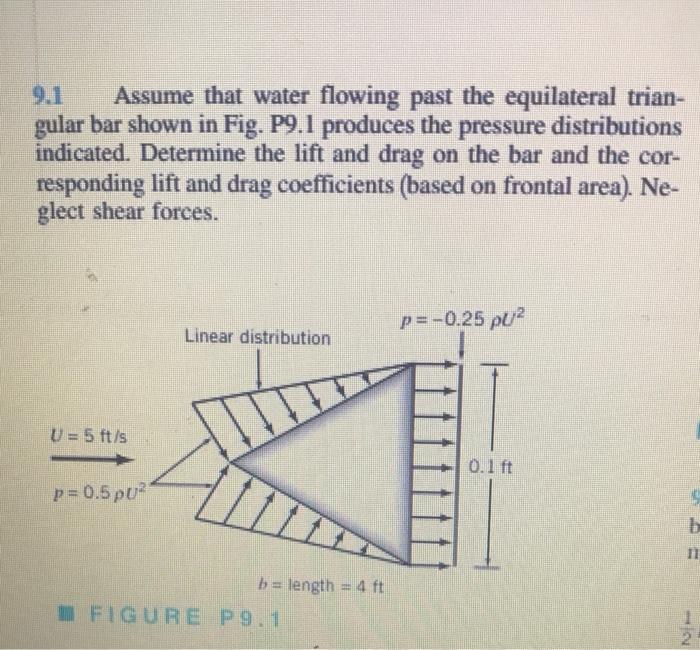 Solved Assume that water flowing past the equilateral trian- | Chegg.com