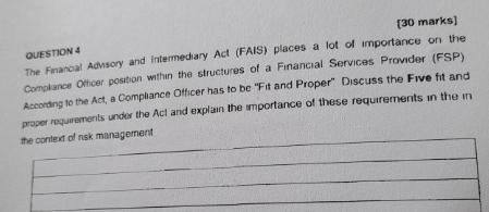 Solved [30 ﻿marks]OUESTION 4The Financial Advsory and | Chegg.com