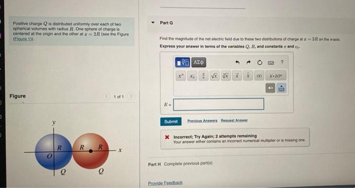 Solved Part G Positive charge Q is distributed uniformly | Chegg.com