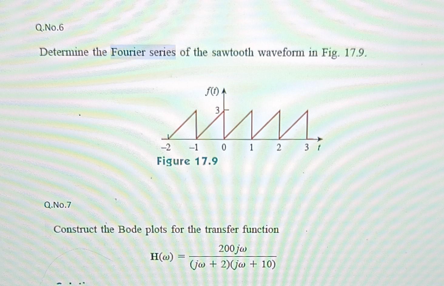 Solved Determine the Fourier series of the sawtooth waveform | Chegg.com
