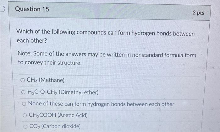 Solved Which of the following compounds can form hydrogen | Chegg.com
