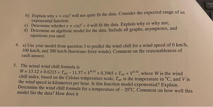 Solved Wind ChillTask: The wind chill index measures the | Chegg.com