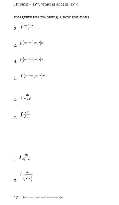 Solved MATH 132 INTEGRAL CALCULUS Seatwork No. I 1. ∫−24x3dx | Chegg.com
