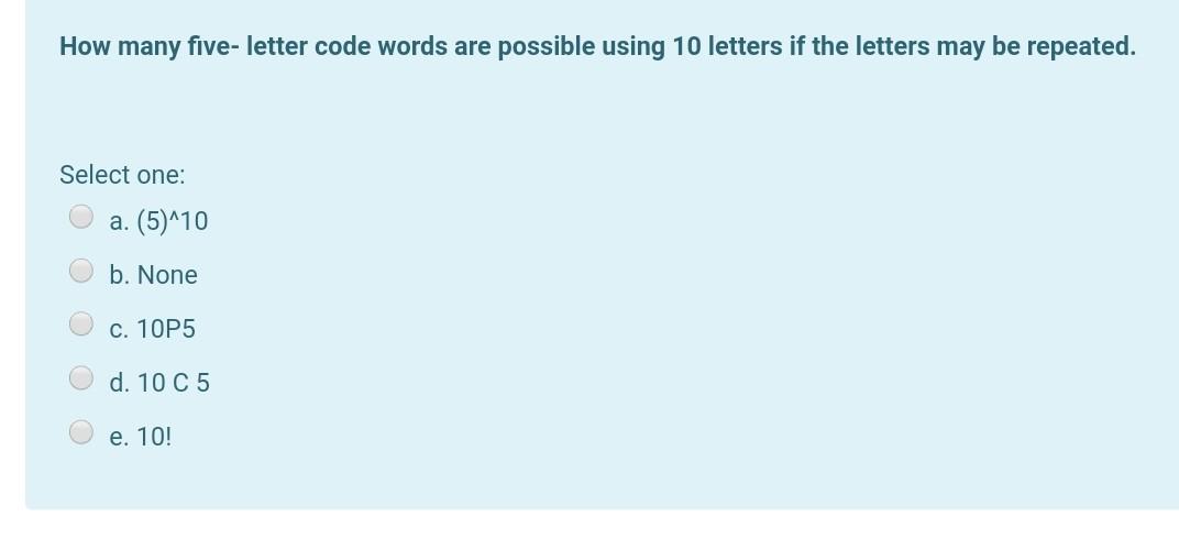 Solved How many five- letter code words are possible using | Chegg.com