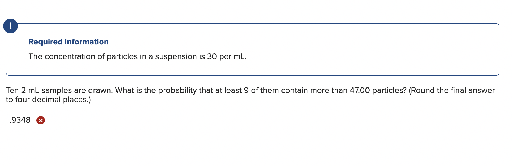Solved Required informationThe concentration of particles in | Chegg.com