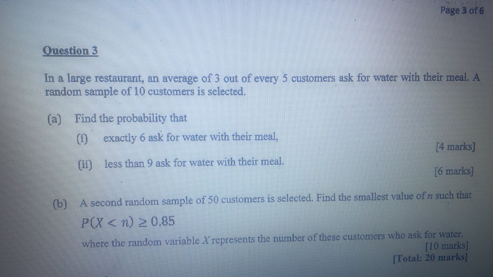 Solved (b) ﻿A second random sample of 50 ﻿customers is | Chegg.com