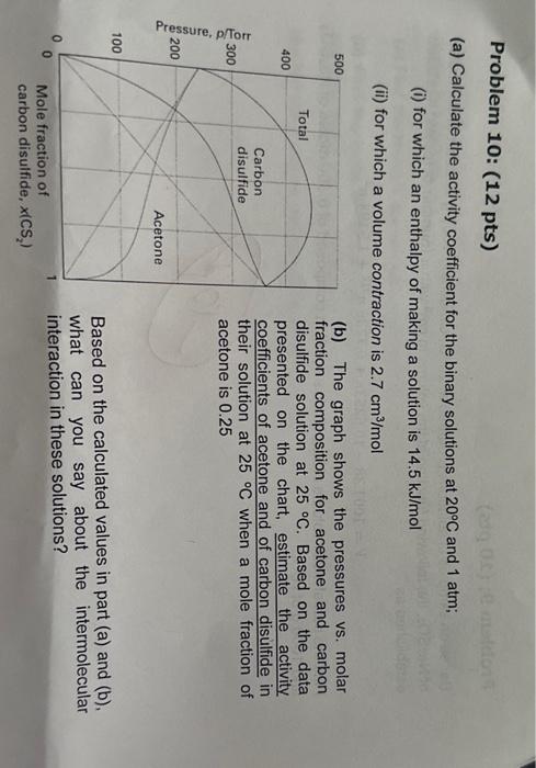 Solved Problem 10: (12 pts) (a) Calculate the activity | Chegg.com Solved Problem 10: (12 pts) (a) Calculate the activity | Chegg.com