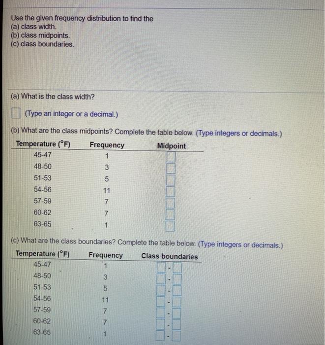 Solved Use the given frequency distribution to find the (a) | Chegg.com