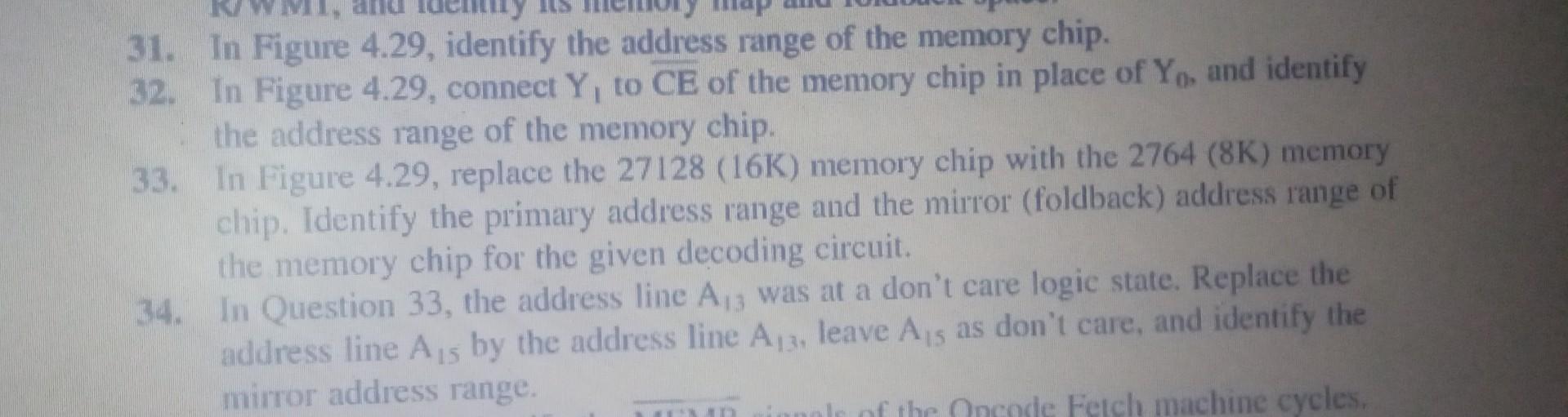 Solved 31. In Figure 4.29, identify the address range of the | Chegg.com