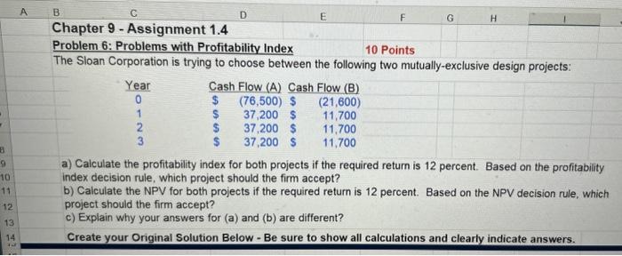 Solved Problem 6: Problems with Profitability Index 10 | Chegg.com