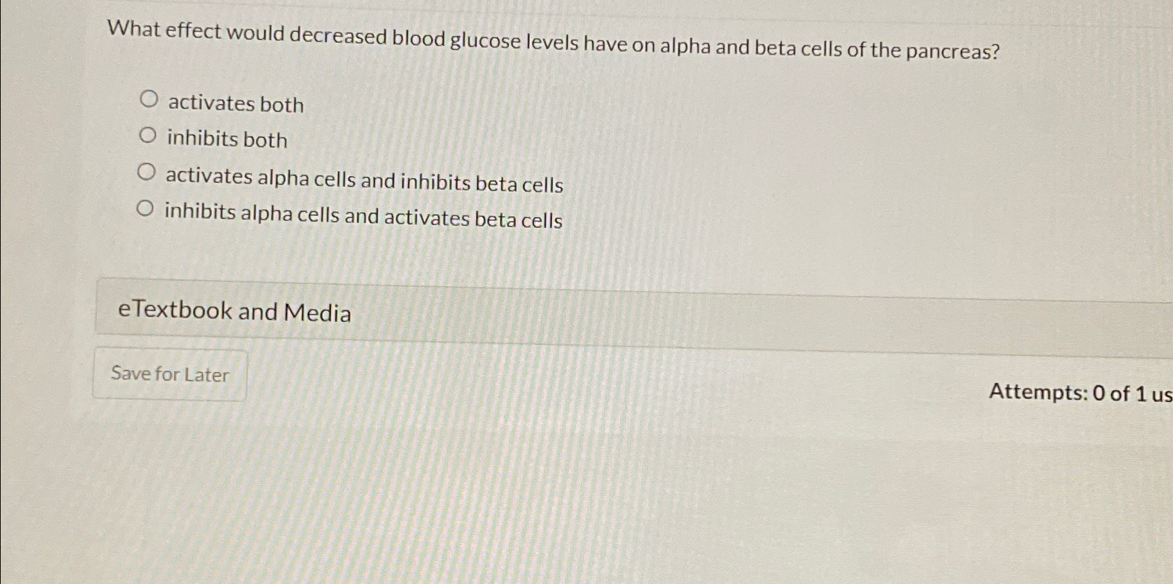 Solved What effect would decreased blood glucose levels have | Chegg.com
